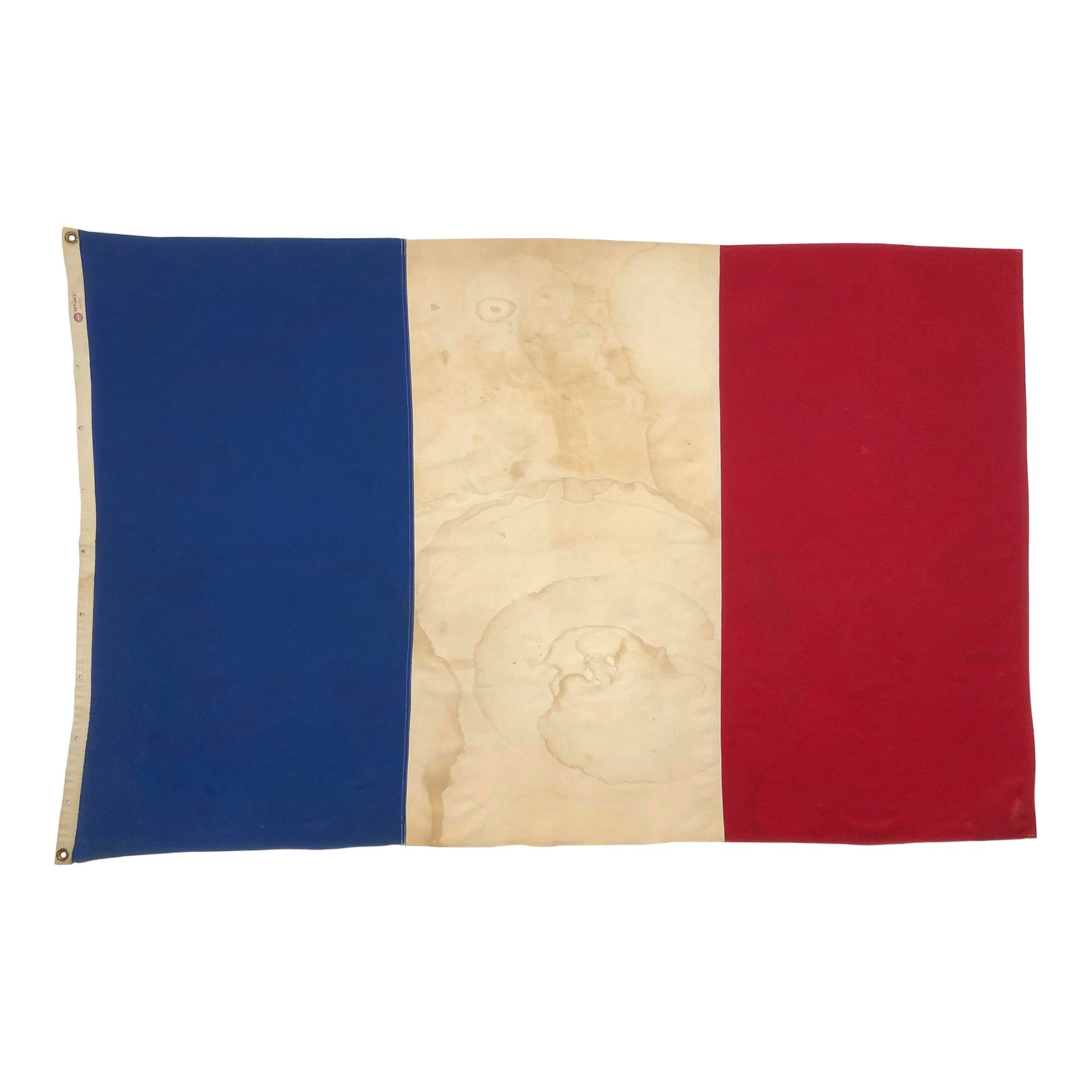 Large Vintage Cotton Flag of France | Chairish