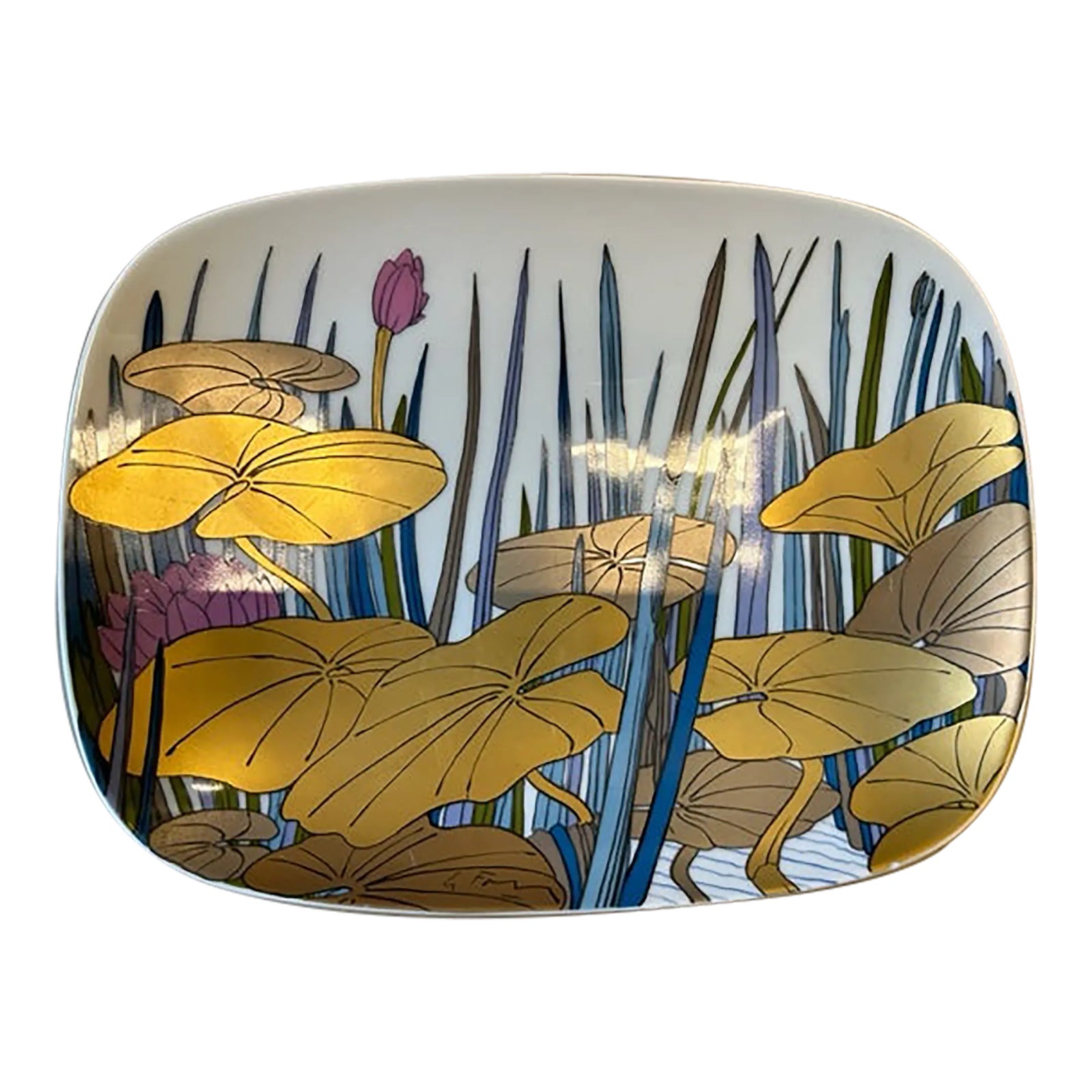 Rosenthal Studio Line Golden Lilies Plate by Alain Le Foll, 1970's ...