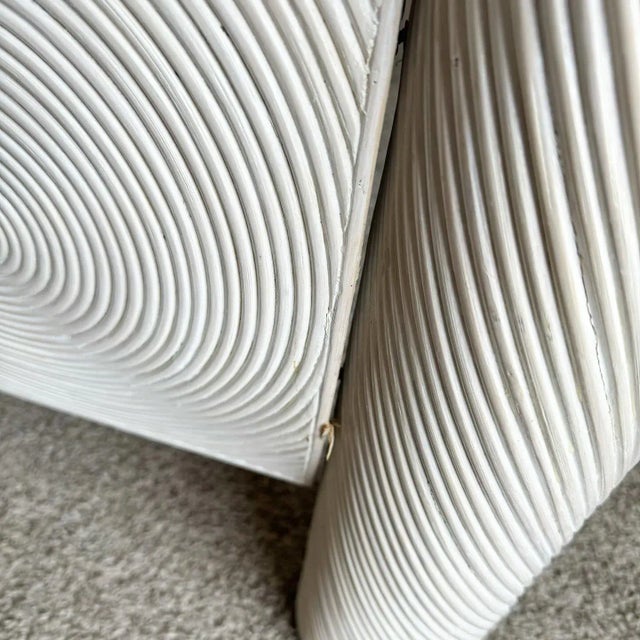 Boho Chic Swirl Pencil Reed King Size Canopy Bed Frame | Chairish