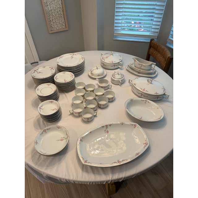 Antique Heinrich & Co. Porcelain Imperial China Dinnerware Set | Chairish