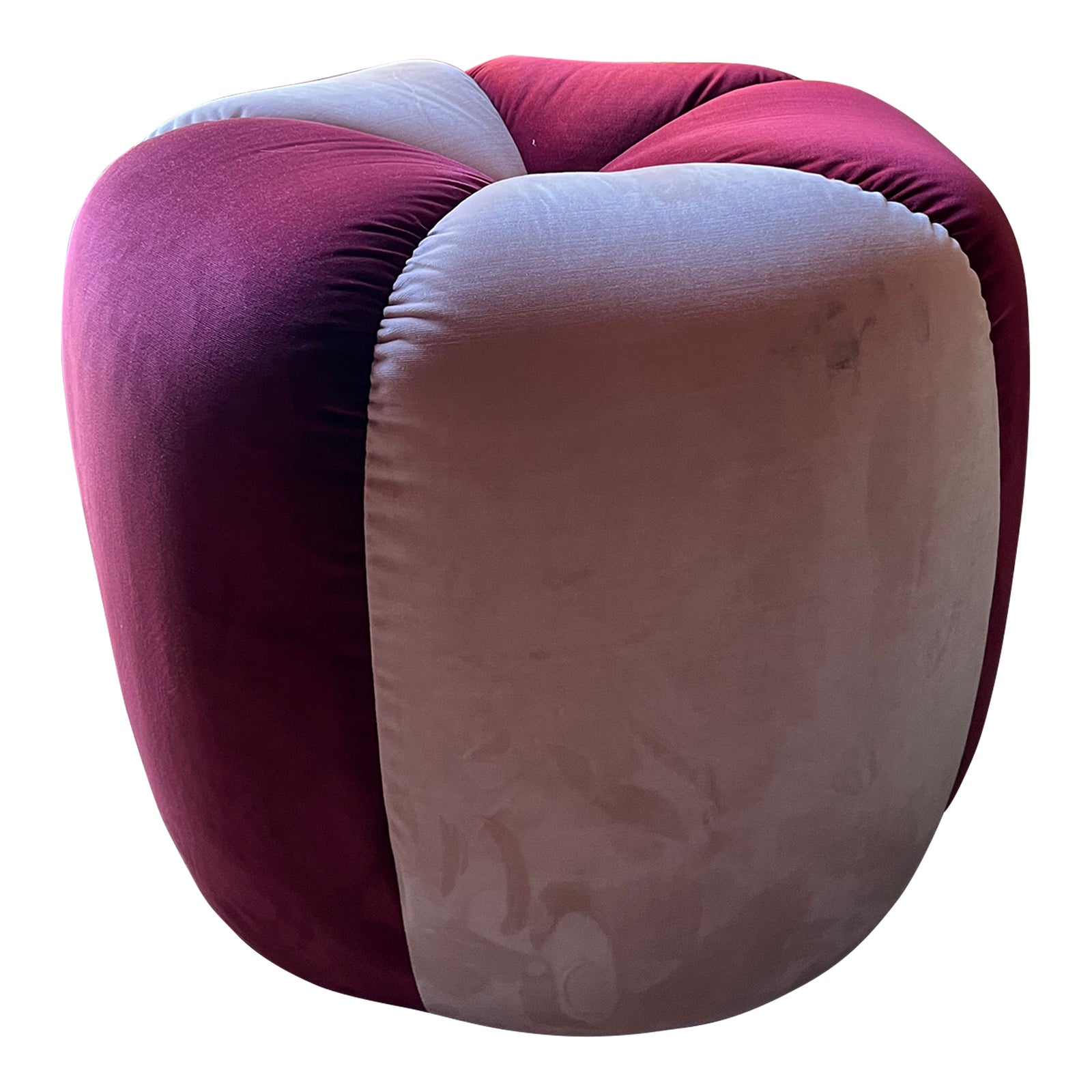 Two Tone Pink Vanity Pouf Stool | Chairish