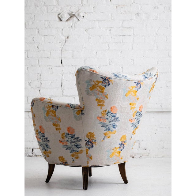 Mid-Century Accent Chair in Dedar Milano, ‘Say Goodbye Flora’ | Chairish