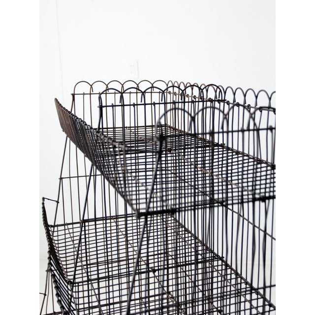 Vintage Black Wire Shelf Rack | Chairish