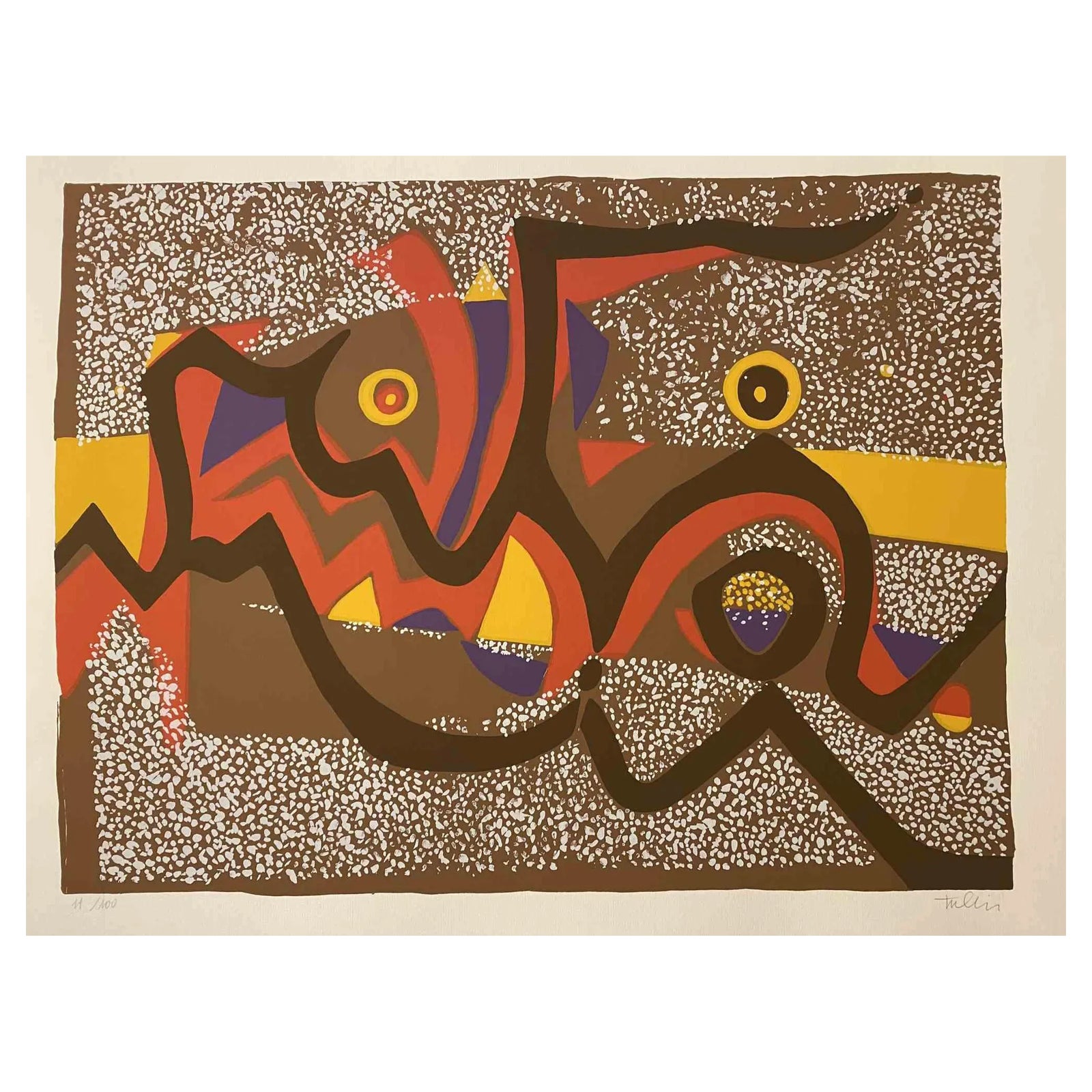 Wladimiro Tulli, Carnivalesque Composition, Screen Print, 1970s | Chairish