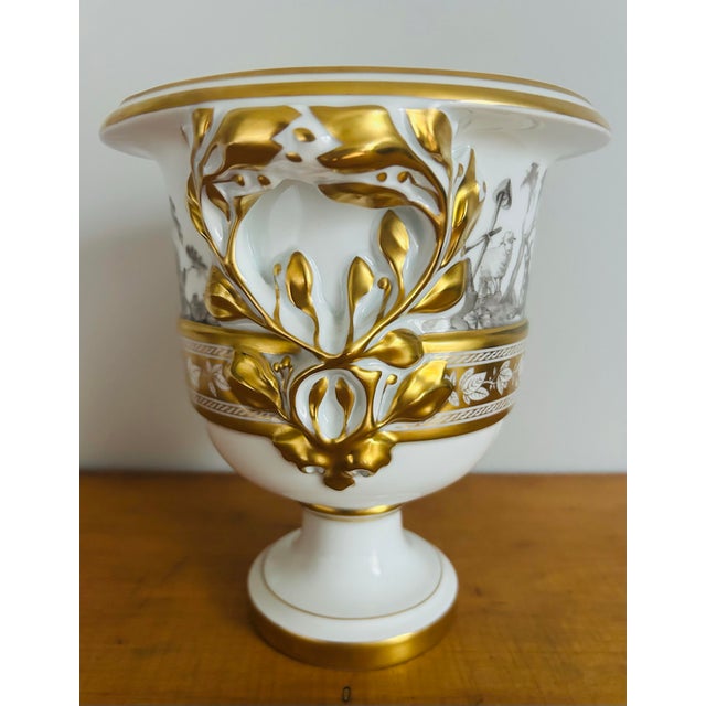 Vintage Royale Limoges Gold & White Porcelain Urn Pedestal Planter ...