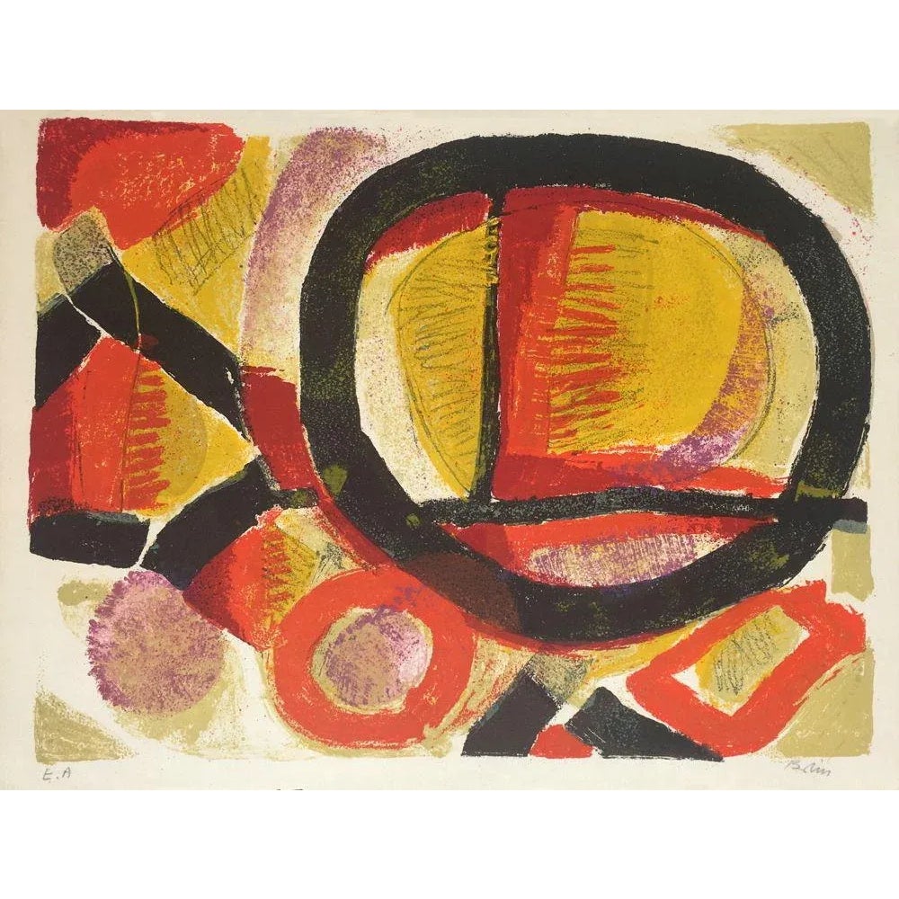 1970s "Ombre Et Lumière" Lithograph by Gustav Bolin | Chairish