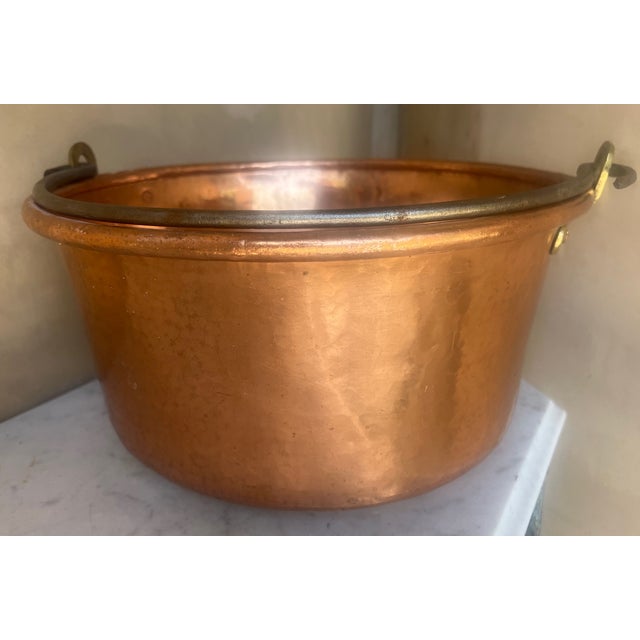 Extra Large French Copper Cauldron With Iron Handle, C. 19th Century ...