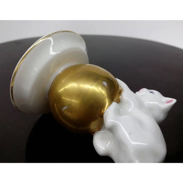 Rare Rosenthal Cat on 24k Gold Ball Barvarian | Chairish