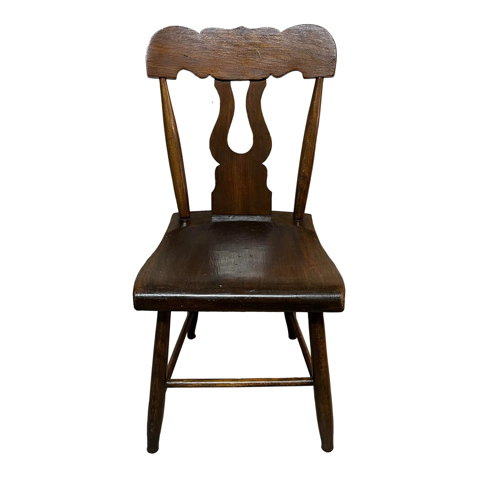 19th Century Wooden Plank Bottom Chair | Chairish