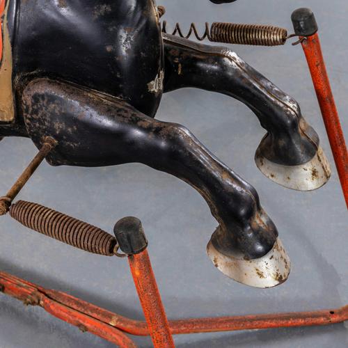 Vintage Painted Tin Plate Rocking Horse from Mobo, 1960s | Chairish
