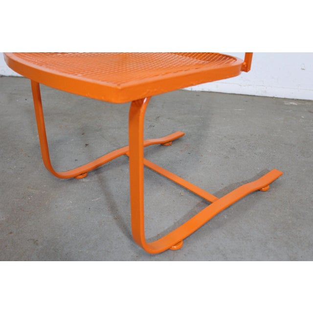 Pair of Mid-Century Modern Atomic Orange Salterini Style Outdoor Metal ...