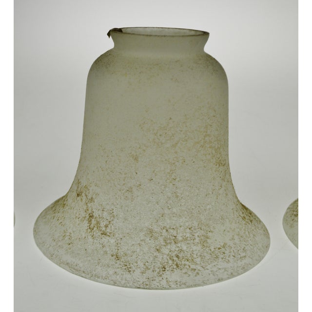 Vintage French Bell Shaped Glass Shades - Set of 3 | Chairish