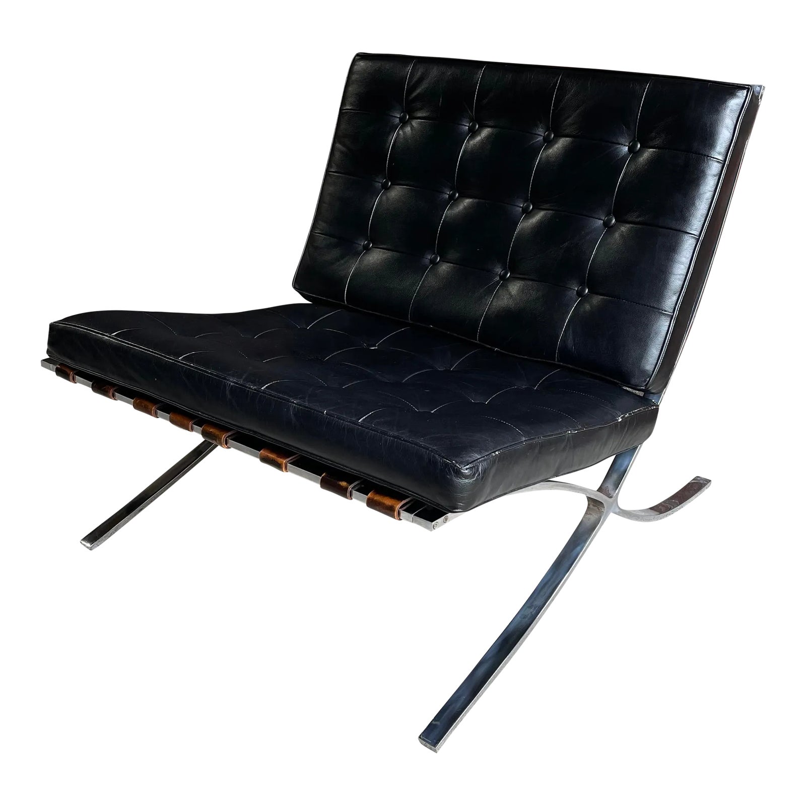 Charlton Chair Company Quality Made Barcelona Leather Chair Chrome ...