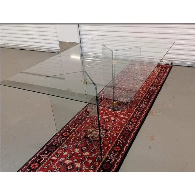 Glass Double v Dining/ Conference Table, by Leon Rosen for Pace | Chairish