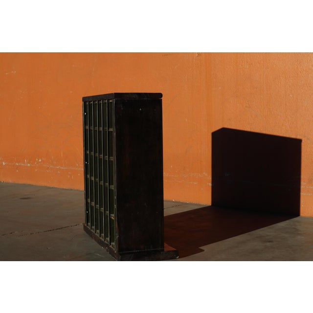 Antique Brass and Wood Post Office Cubby Boxes With Wood Frame and Base ...