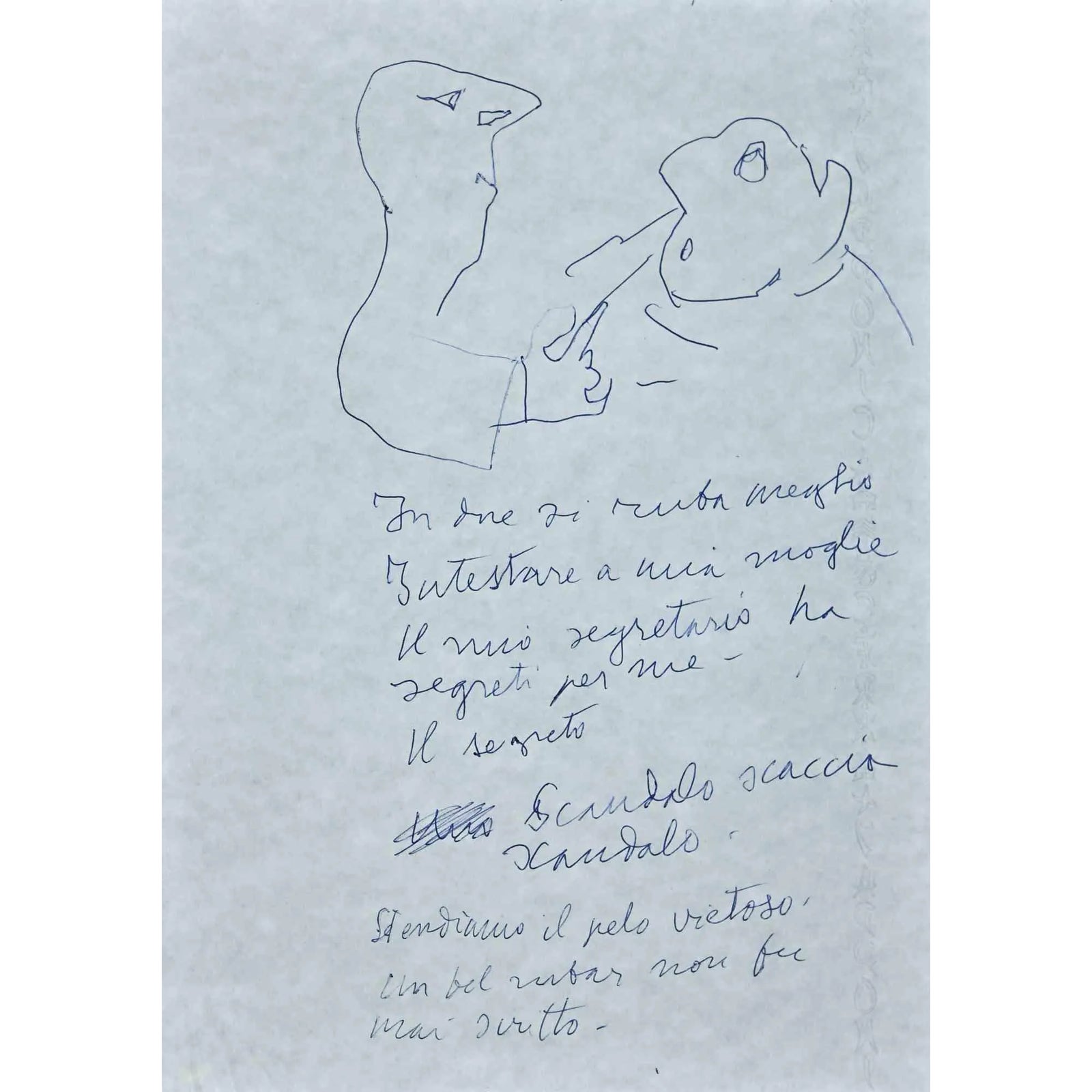 Mino Maccari, The Menace, Original Drawing, Mid-20th-Century | Chairish