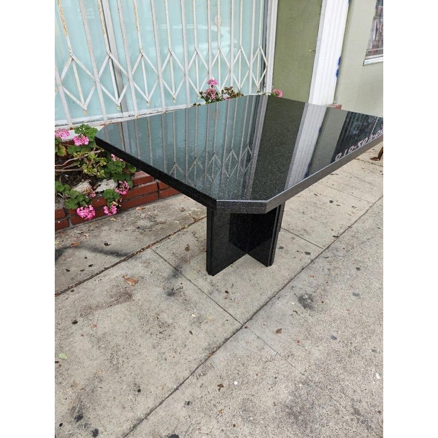 1980s Granite Marble Modern Dining Table | Chairish