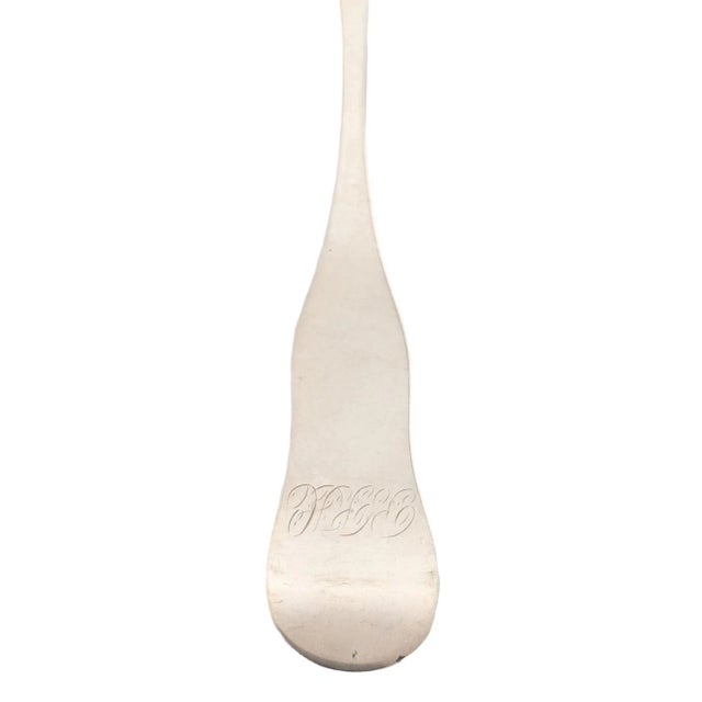 American Coin Silver Fiddle Back Serving Spoon, C. 1830 | Chairish