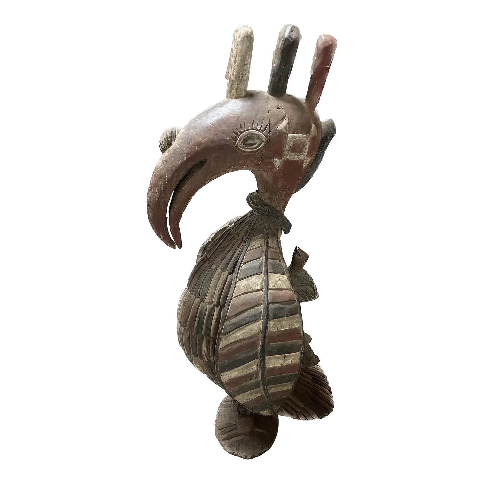 1980s Hand-Carved Wooden African Baga Birds Sculpture From Guinea ...