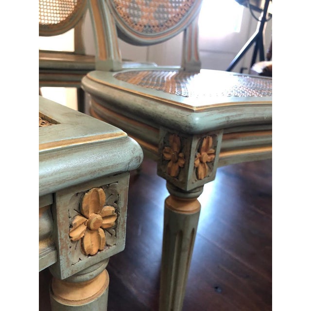 Mid 20th Century Set of 5 Vintage French Provincial Painted Cane Chairs ...