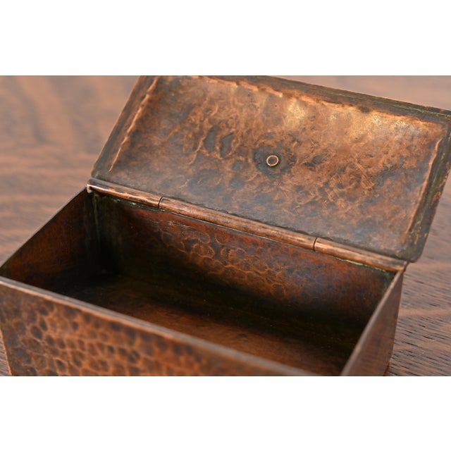 Signed Gustav Stickley Arts & Crafts Hammered Copper Box | Chairish
