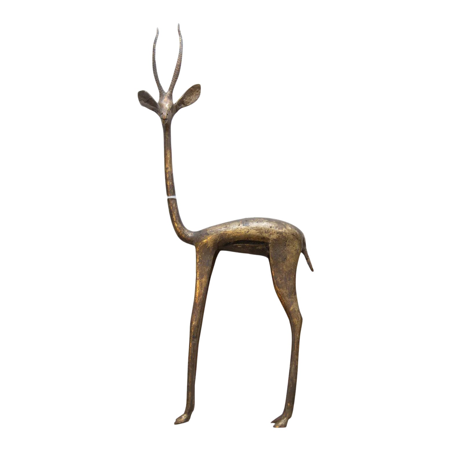 Vintage African Bronze Left Facing Gazelle | Chairish