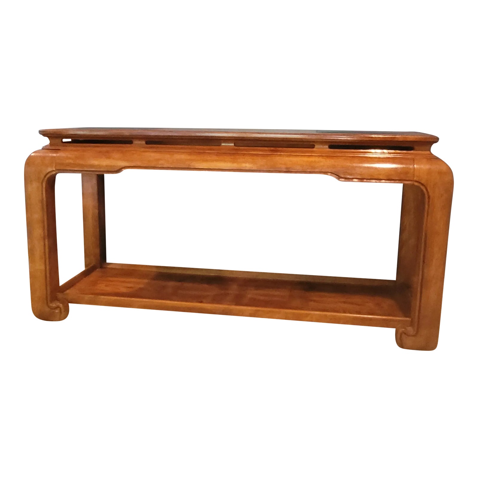 Mid 20th Century Vintage Mahogany Petite Asian Modern Chinoiserie Sofa ...