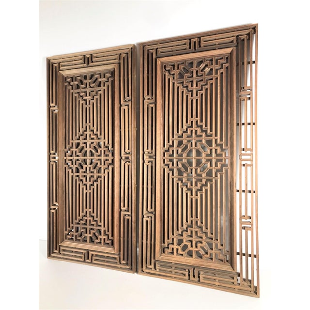 Antique Window Panels With Geometric Design From Fujian Province - a ...