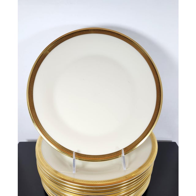 1940s Lenox Aristocrat China Dinner Plates Set of 4 Ivory With Heavy ...