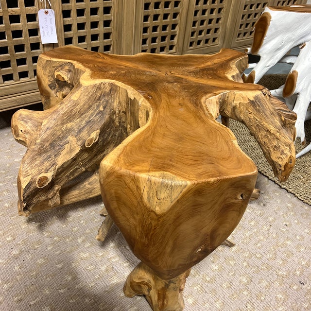 Natural Teak Root Coffee Table | Chairish