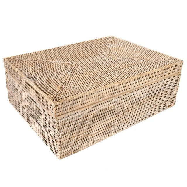 Artifacts Rattan Storage Box with Lid - Flat Legal File Organizer in ...