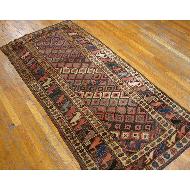 1900s Diamond Tribal Antique W. Persian Kurdish Rug 3'4" X 6'9 ...