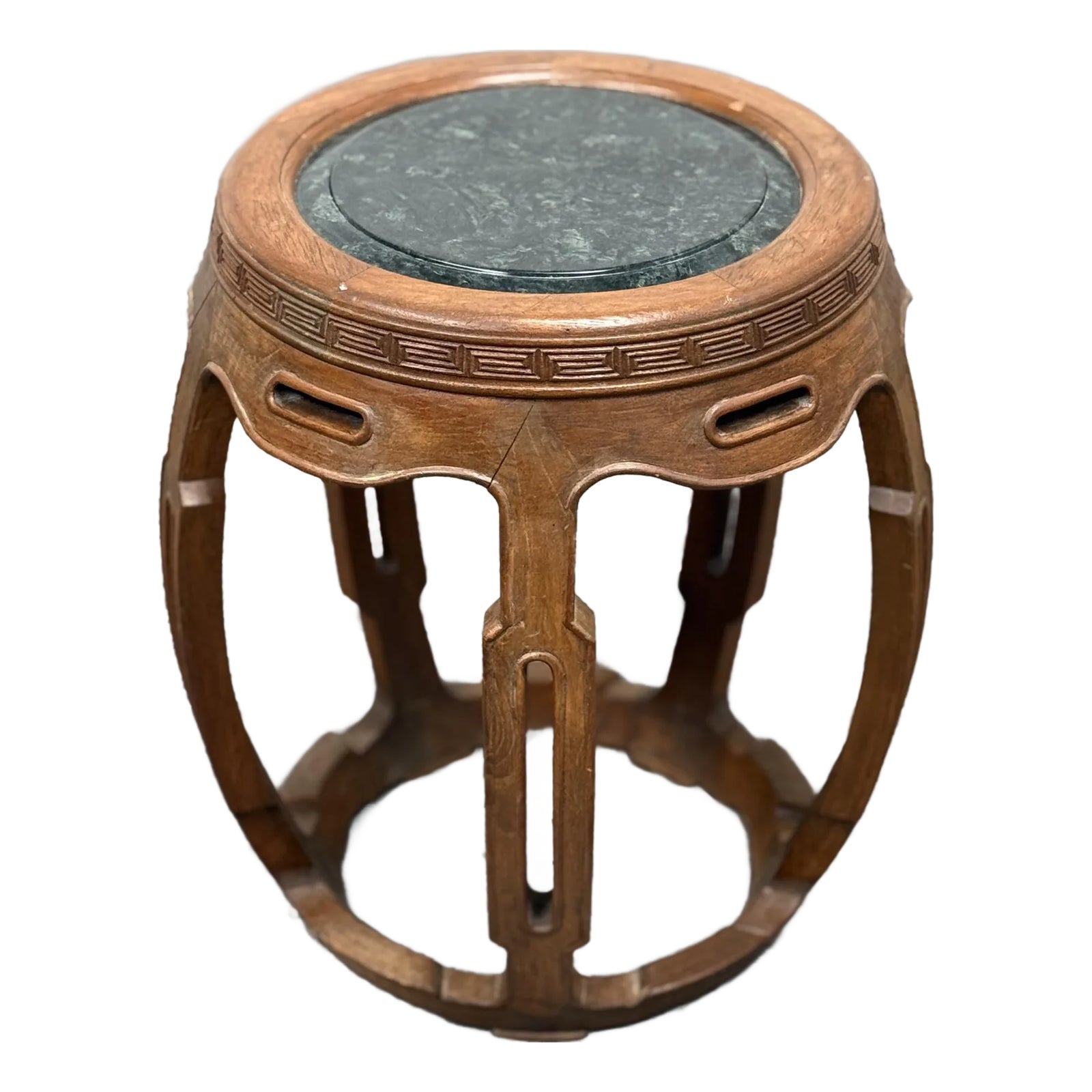 Asian Stool of Rosewood + Marble Tabouret | Chairish