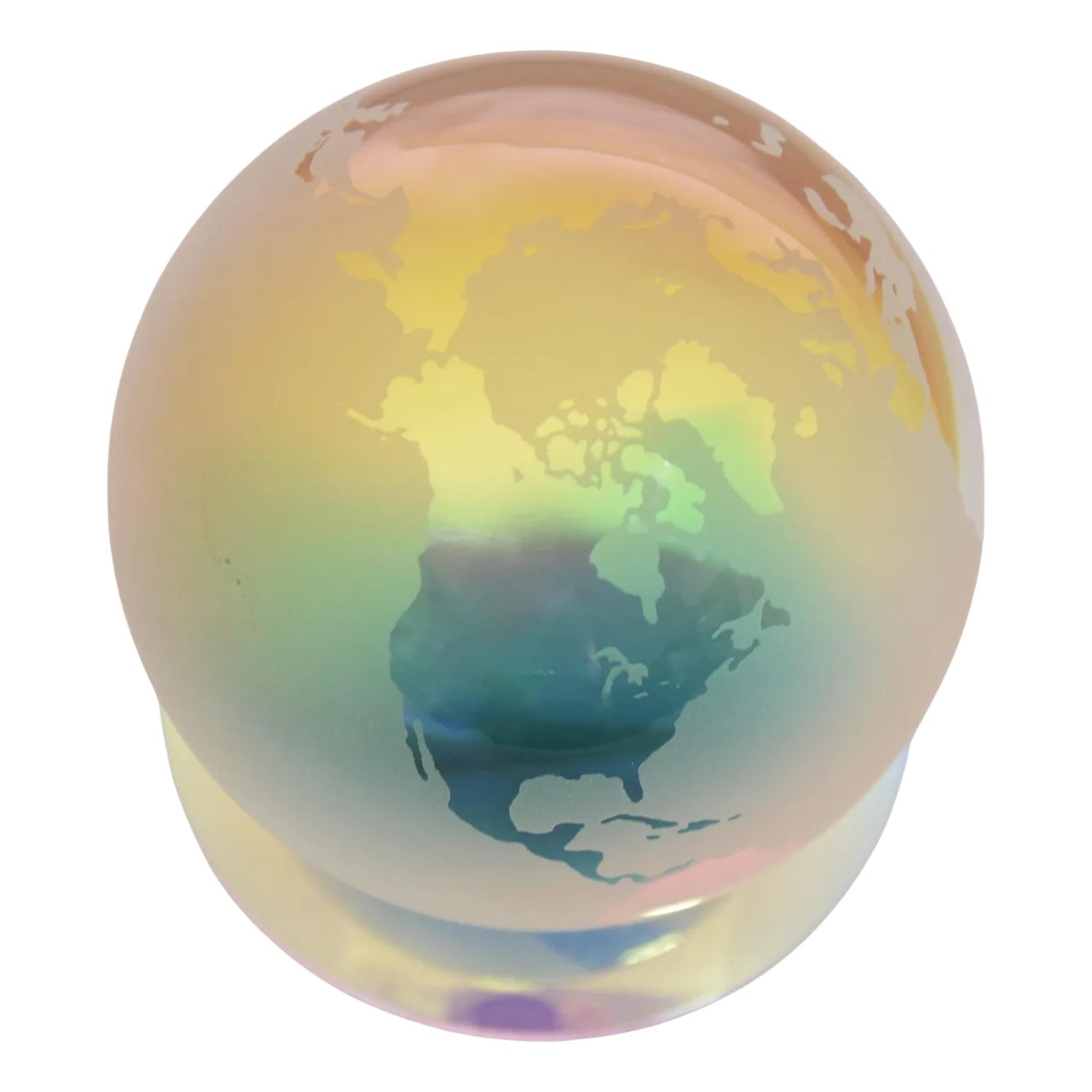 Blown Iridescent Art Glass Globe | Chairish