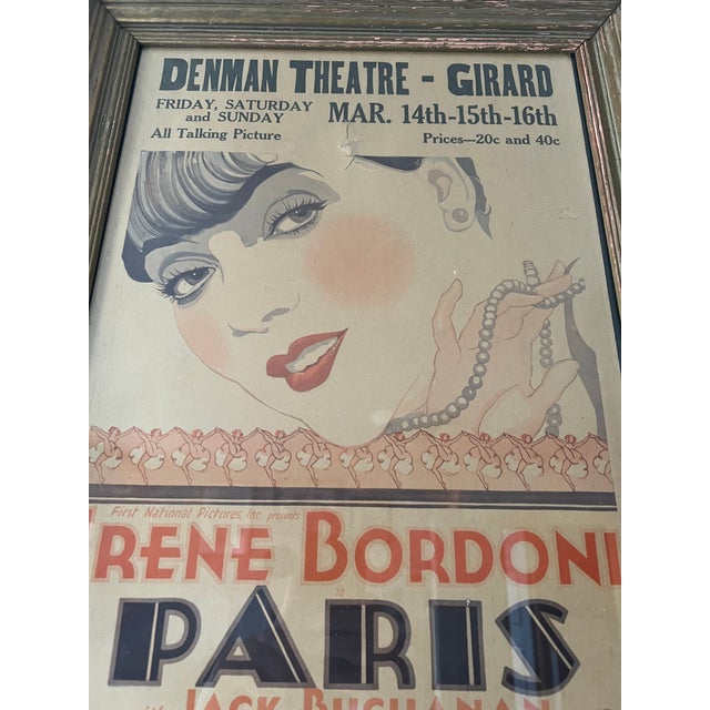 1929 Original Paris Movie Poster First National Irene Bodoni Art Deco ...