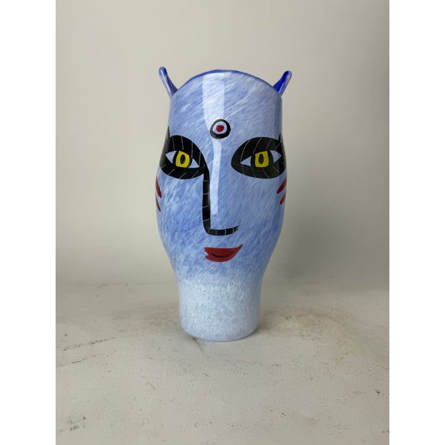 1980s Ulrica Hydman-Vallien for Kosta Boda Open Minds Art Glass Vase ...