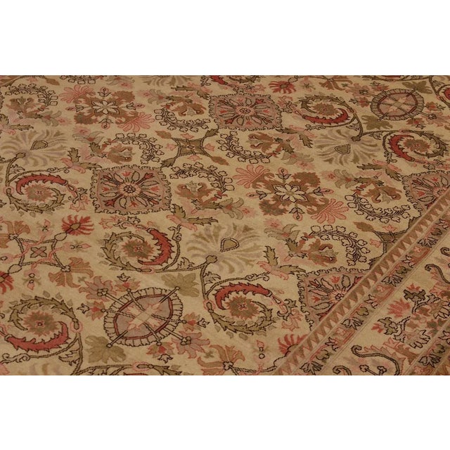 1980s Shabby Chic Kafkaz Beige/Pink Wool Rug -9'5 X 12'10 | Chairish