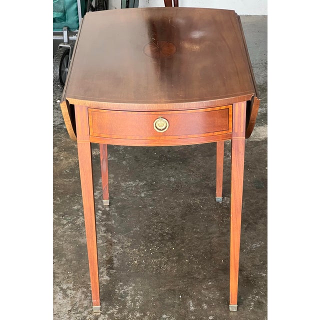 Vintage Baker, Oval Shaped Drop Leaf and Table | Chairish