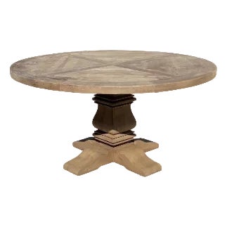 Rh Salvaged Wood Trestle Round Dining Table | Chairish