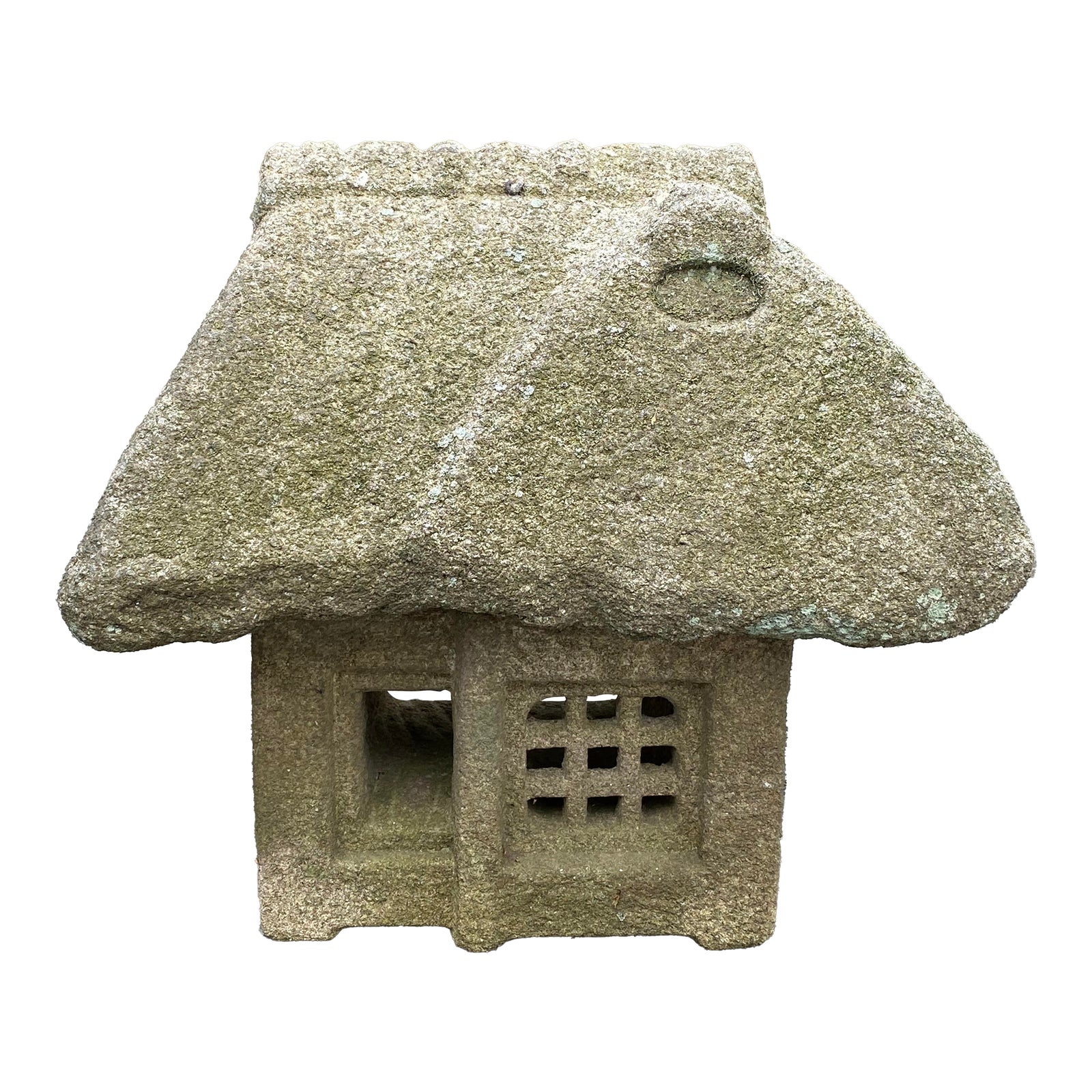 19th Century Japanese Carved Stone Garden Cottage Lantern | Chairish