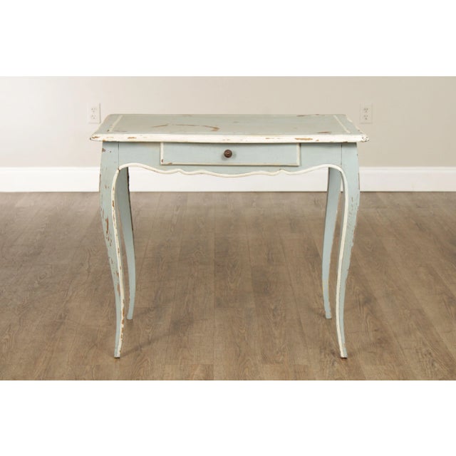 French Louis XV Style Antique Distress Painted Writing Desk | Chairish