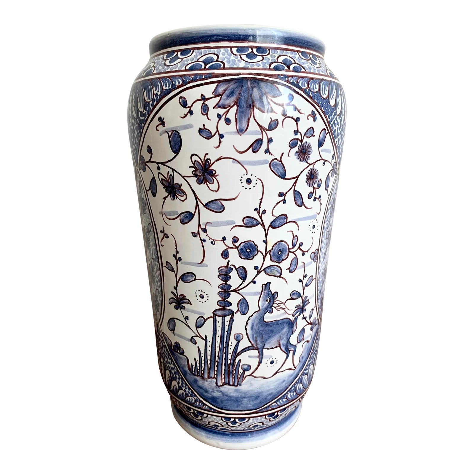 Vintage Portugese Ceramic Vase | Chairish