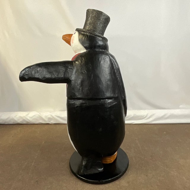 1980s Vintage 3-Foot Penguin Paper Mache’ Christmas Figurine Statue ...