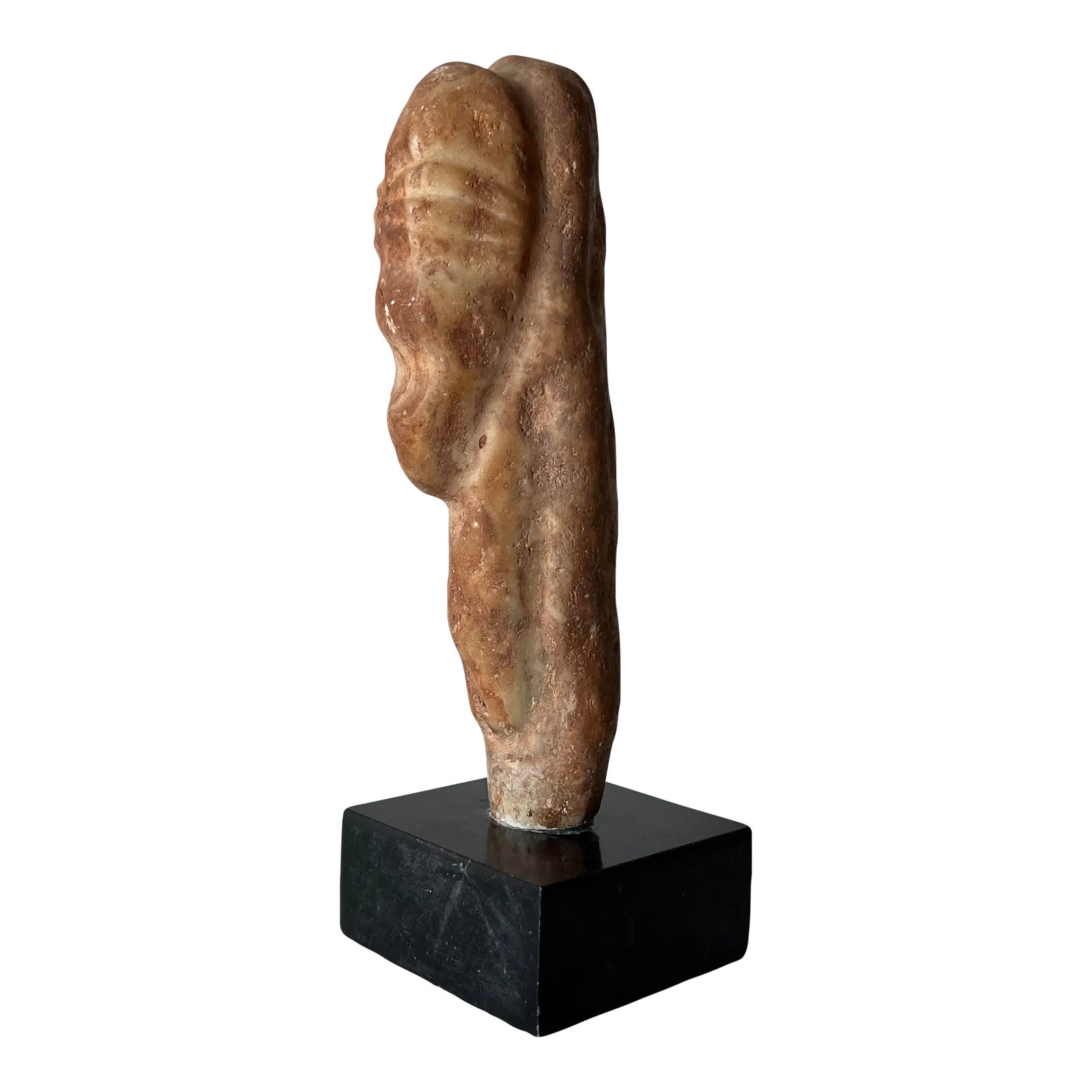 Vintage Carved Stone Abstract Sculpture | Chairish