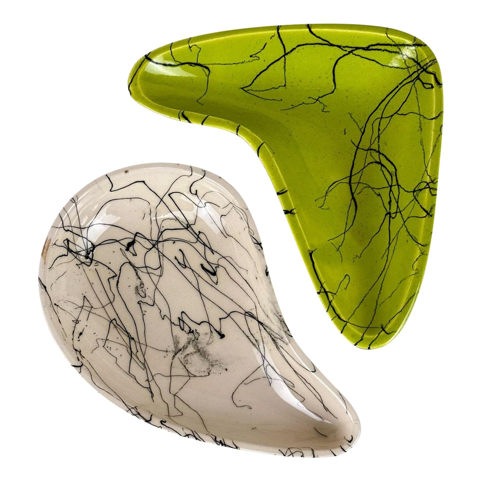 Mid-Century California Pottery Boomerang & Kidney Sculptural Catchall ...