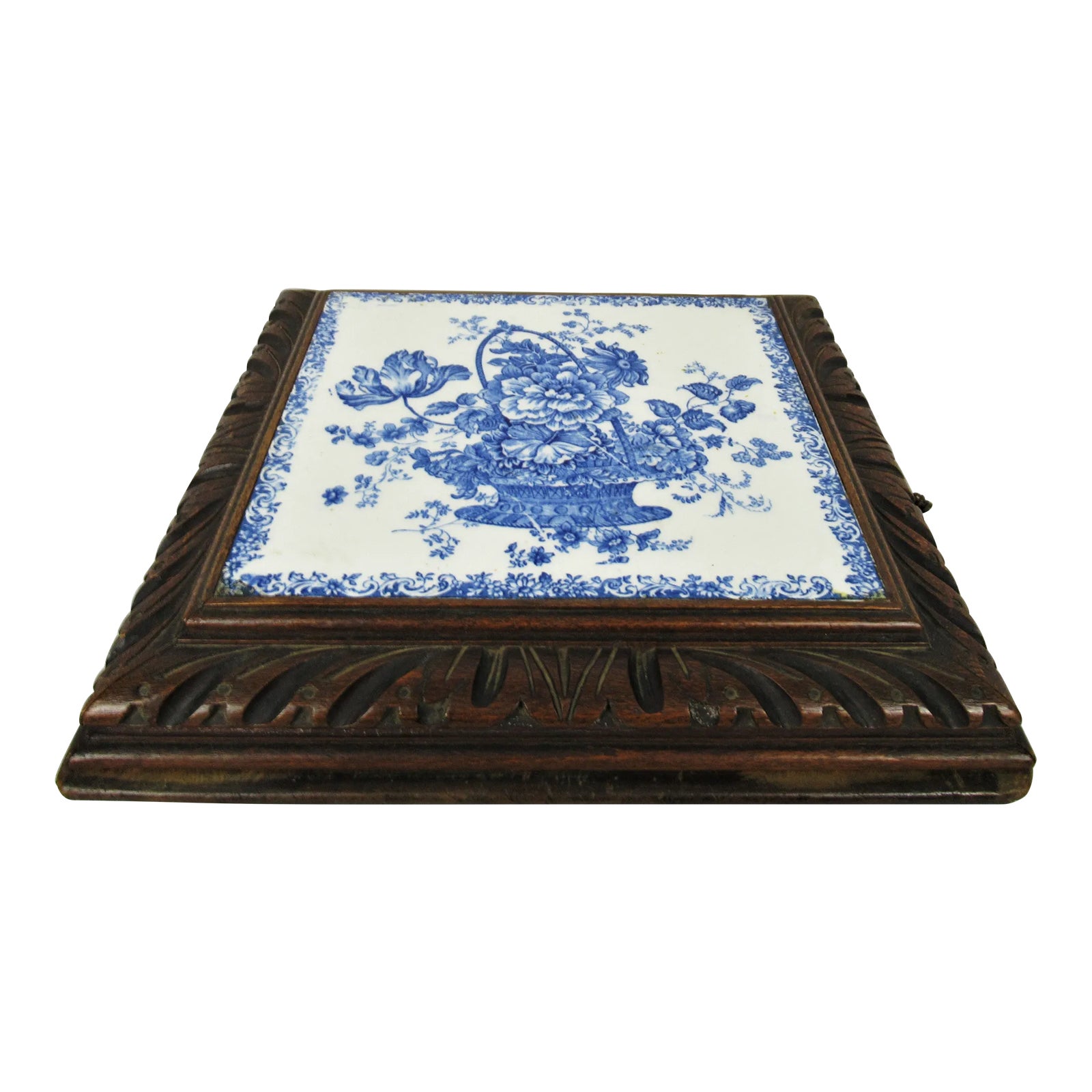 1880s Antique French Tile Music Box Trivet | Chairish