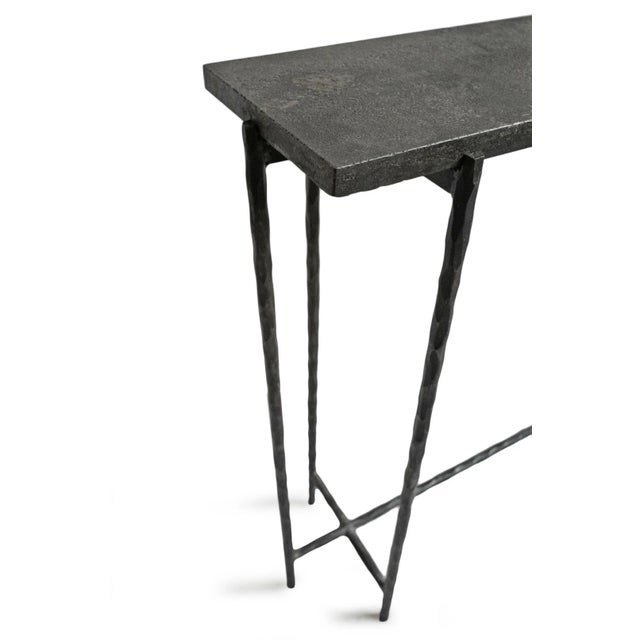 Grey Smoke Slate Thin Console Table 35" | Chairish