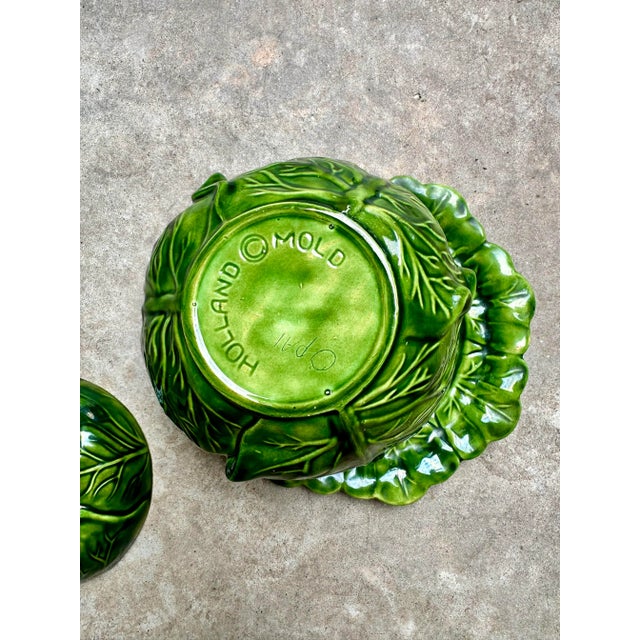 1970s Vintage Holland Mold Cabbage Ware Green Ceramic Tureen With Plate ...