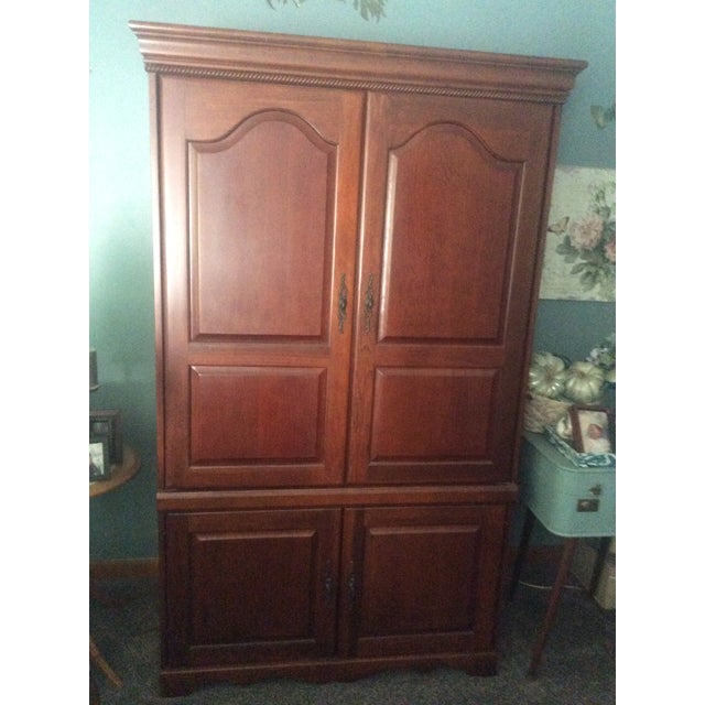 1990s Solid Cherry Entertainment Center | Chairish