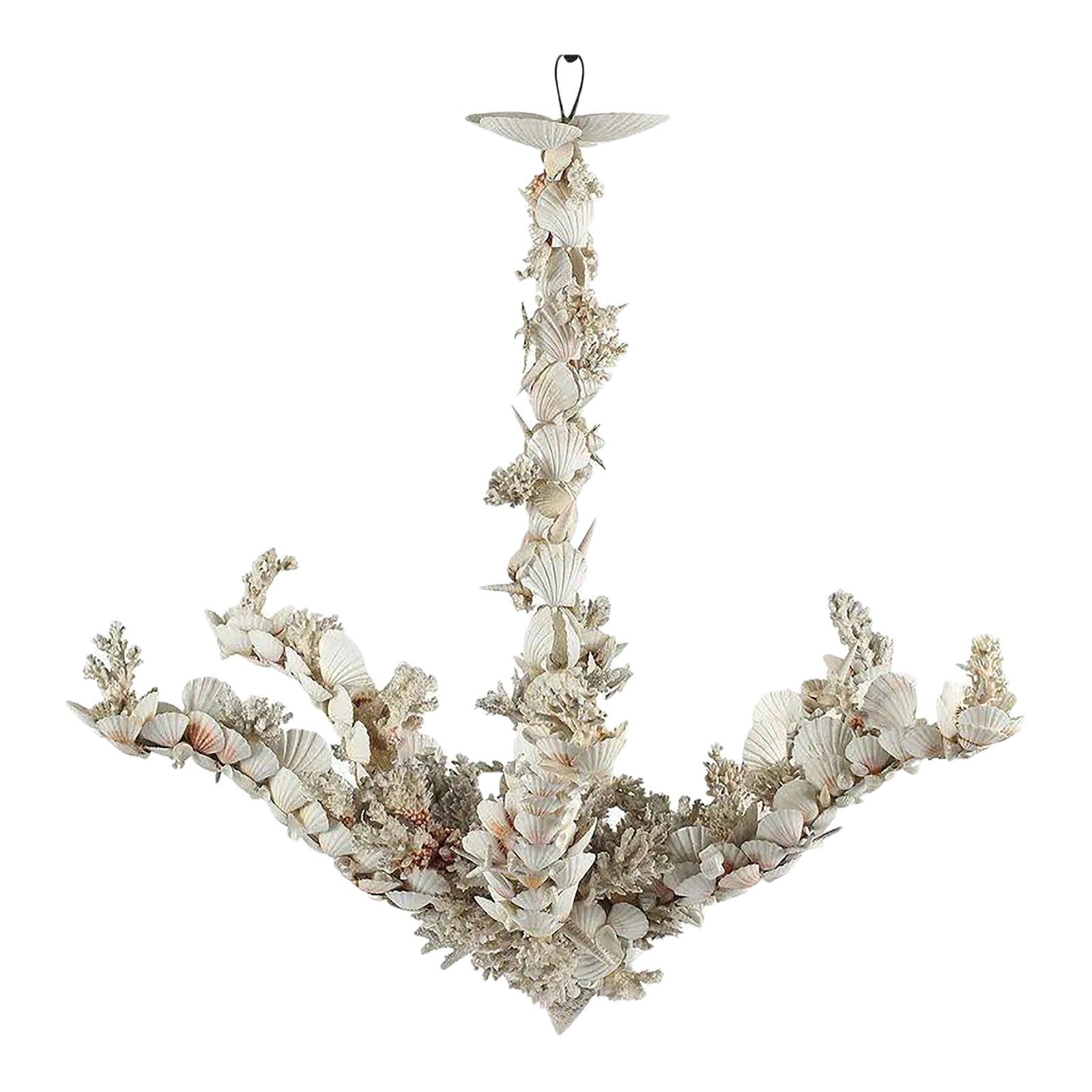 Vintage Italian "Grotto" Chandelier Encrusted With Sea Shells and Coral ...
